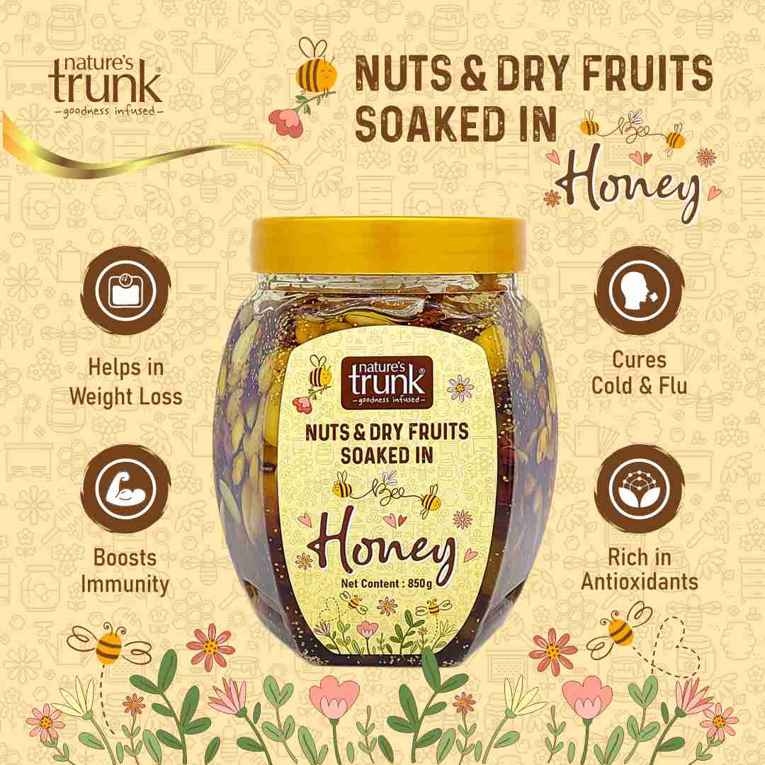 Tasty Dry Fruits & Nuts Soaked In Pure Honey - Nature's Trunk