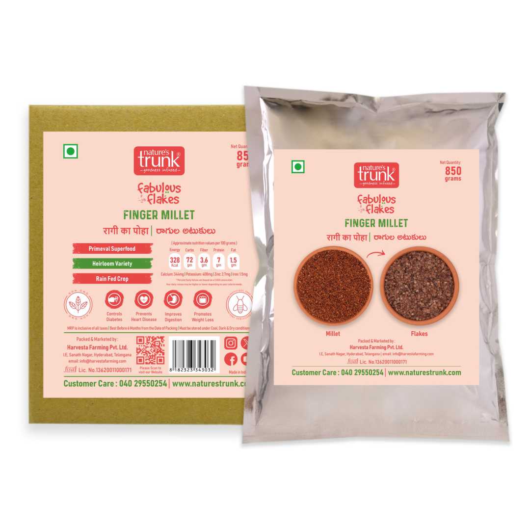 Finger Millet Flakes | Ragi | Nachini Poha | Breakfast Flakes – Nature ...